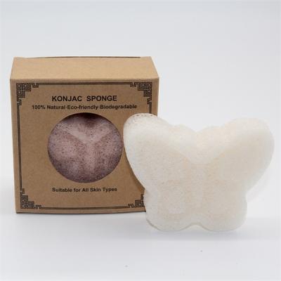 Cina Custom Soft Butterfly Shape Face Konjac Sponge For Makeup Remover in vendita