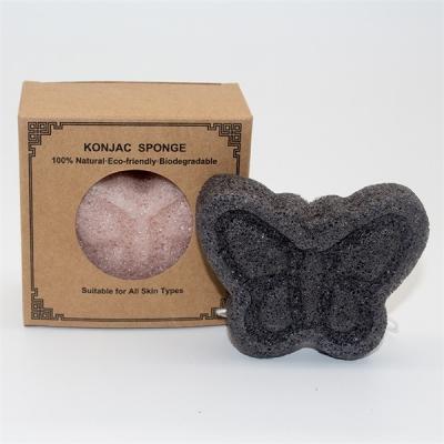 Cina Custom Soft Butterfly Shape Face Konjac Sponge For Makeup Remover in vendita