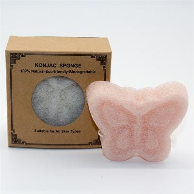 Cina Custom Soft Butterfly Shape Face Konjac Sponge For Makeup Remover in vendita