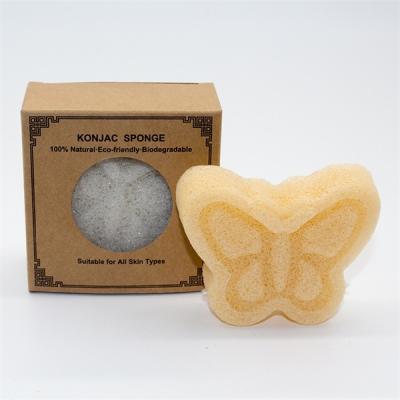 Cina Custom Soft Butterfly Shape Face Konjac Sponge For Makeup Remover in vendita