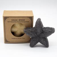 China Starfish Shape Lightweight Charcoal Face Sponge Konjac For Acne for sale