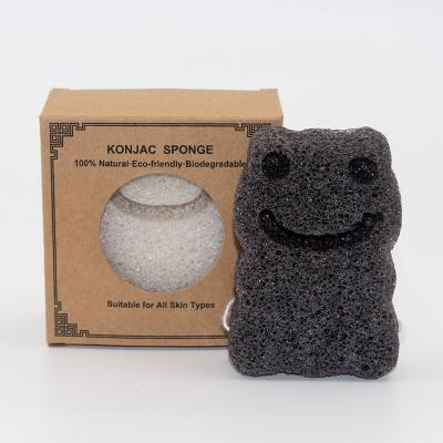 Cina L'elefante nero modella la spugna pura del bagno del carbone della spugna 100 Konjac della fibra in vendita
