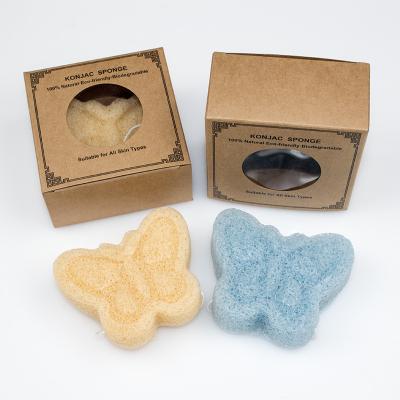 Cina Comfortable Butterfly Shape Konjac Cleansing Puff For Brightening in vendita