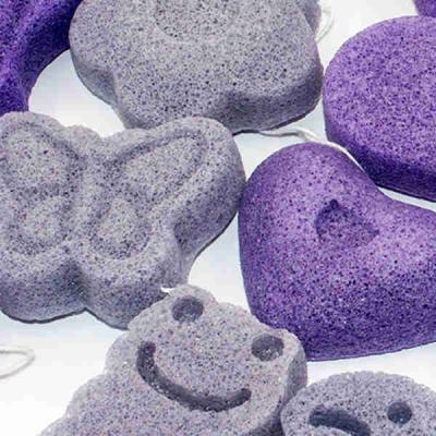 Cina Personal Care Butterfly Bath Sponge Konjac Green Tea Sponge Removing Toxins in vendita