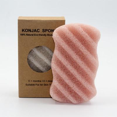 Cina Activated Konjac Wave Cleansing Sponge French Pink Clay Konjac Sponge in vendita