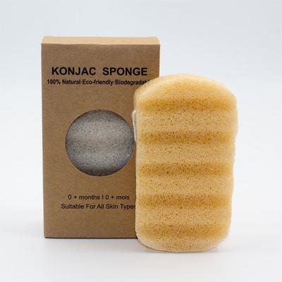 Cina spugna Konjac di pulizia libera di bellezza di KGM della spugna di 12.5*7.0*2.8cm BPA Wave in vendita