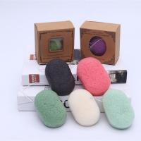 China Microfiber Cosmetic Oval Konjac Cleansing Sponge No Stimulation for sale