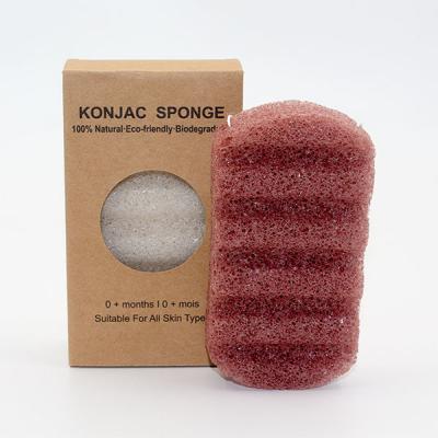 Cina Body Skin Care Wave Shaped Natural Konjac Sponge Biodegradable in vendita