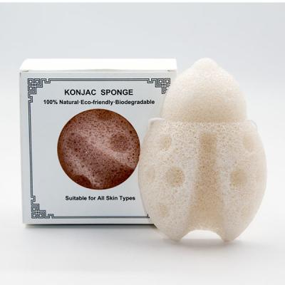 Cina Spugna Konjac di pulizia profonda del bagno della coccinella per pelle sensibile in vendita