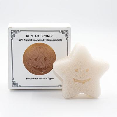 Cina Poro profondo a forma di stella che pulisce spugna Konjac naturale biodegradabile in vendita