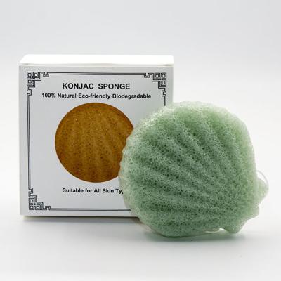 Китай Large Shell Shaped Sponge Bamboo Charcoal Konjac Sponge For Acne продается