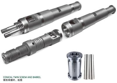 China Customized Nitrided Bimetallic Conical Twin Screw Barrel For Extruder Machinery Surface Roughness Ra 0.4 for sale
