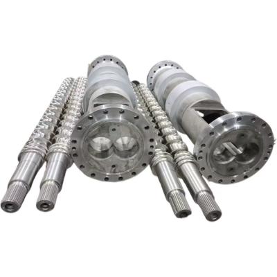 China Customized Double Screw And Barrel For Recycling Granulation Parallel Twin Screw 0.015mm/M Straightness for sale