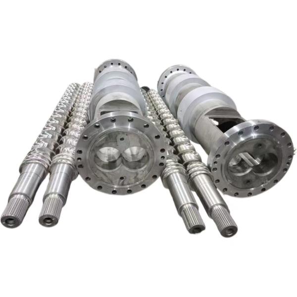 Quality Customized Double Screw And Barrel For Recycling Granulation Parallel Twin Screw 0.015mm/M Straightness for sale