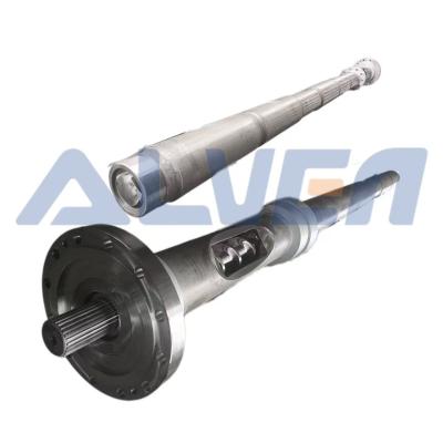 China Barril de tornillo de tipo de tornillo simple o doble para extrusora y rugosidad de superficie Ra0.4 en venta
