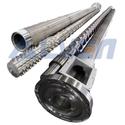 Cina Vite e cilindro dell'estrusore con profondità di nitrurazione 0,5~0,8 mm, durezza di tempra HRC55-62 e rugosità superficiale Ra0,4 in vendita