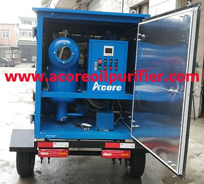China Mobile Transformer Oil Dehydration Purification System Mounted on Trailer with Weather-proof for sale