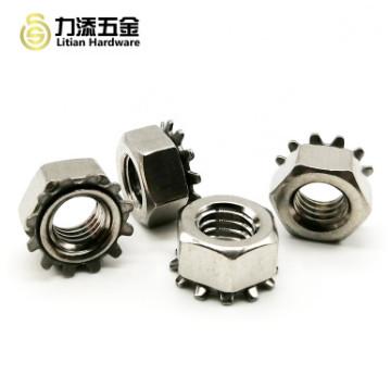 中国 利用できる16#-32サイズODMを締めつけている304のステンレス鋼Keps Kのロックナットの自己 販売のため