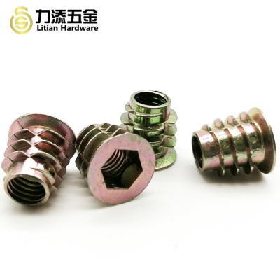 Cina Controdado di legno dell'inserzione di D E B, inserti filettati dell'azionamento della sfortuna di M4 M6 M8 M10 per legno in vendita