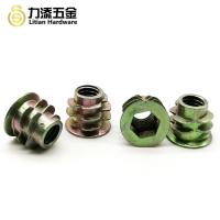China D E B Wood Insert Lock Nut , M4 M6 M8 M10 Hex Drive Threaded Inserts For Wood for sale