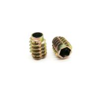 China M6 Wood Insert Lock Nut Threaded Inserts Nickel Plated Zinc Alloy Material for sale