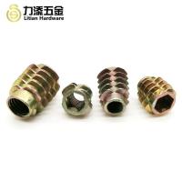 China M6 Wood Insert Lock Nut Threaded Inserts Nickel Plated Zinc Alloy Material for sale