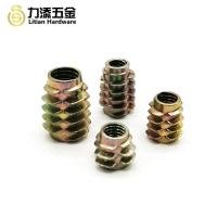 China M6 Wood Insert Lock Nut Threaded Inserts Nickel Plated Zinc Alloy Material for sale