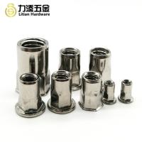 China Cold Galvanized Blind Rivet Nuts , Flat Head Rivet Nut M8 M10 for sale