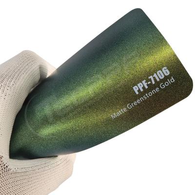 중국 PPF-7106 매트 그린스톤 골드 컬러 페인트 보호 필름 자동차 스크래치 판매용