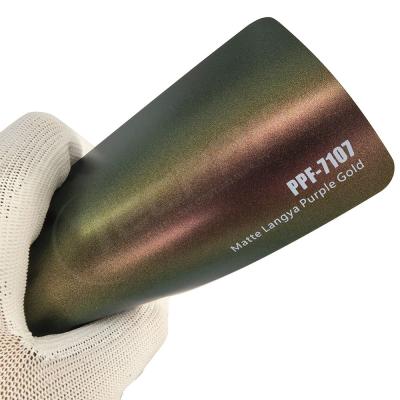 중국 PPF-7107 자동차 스크래치용 매트 랭야 보라색 금색 페인트 보호 필름 판매용
