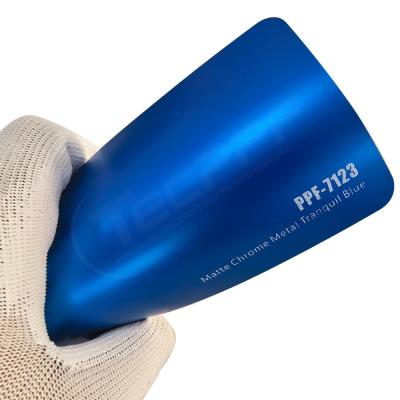 중국 PPF-7123 매트 크롬 금속 평온 푸른 색 페인트 보호 필름 자동차 스크래치 판매용