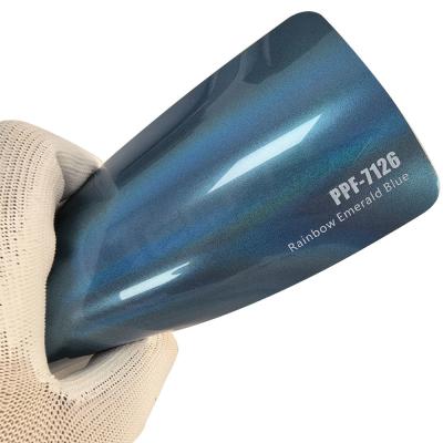 중국 PPF-7126 레인보우 에메랄드 블루 컬러 페인트 보호 필름 자동차 스크래치 판매용