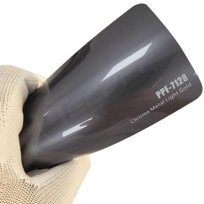 중국 PPF-7128 크롬 금속 광 금색 페인트 보호 필름 자동차 스크래치 판매용