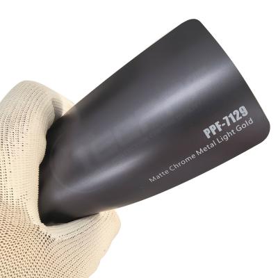 중국 PPF-7129 매트 크롬 금속 광 금색 페인트 보호 필름 자동차 스크래치 판매용