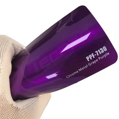 중국 PPF-7130 크롬 금속 포도 보라색 색 페인트 보호 필름 자동차 스크래치 판매용