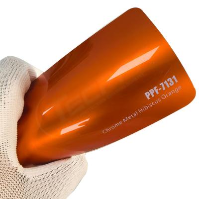 중국 PPF-7131 크롬 금속 히비스쿠스 오렌지 색 페인트 보호 필름 자동차 스크래치 판매용