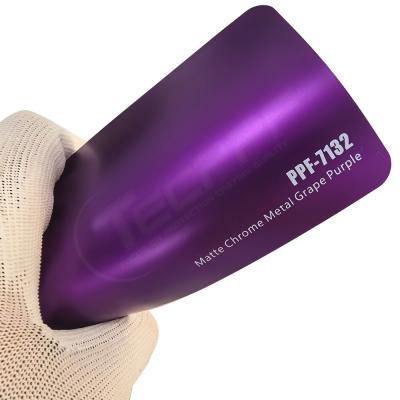 중국 PPF-7132 매트 크롬 금속 포도 보라색 색 페인트 보호 필름 자동차 스크래치 판매용