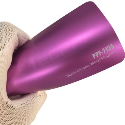 중국 PPF-7135 매트 크롬 금속 마젠타 컬러 페인트 보호 필름 자동차 스크래치 판매용