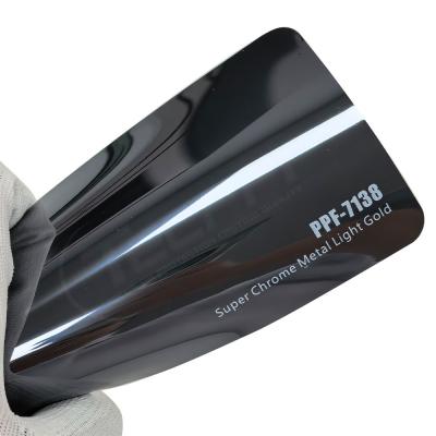 중국 PPF-7138 슈퍼 크롬 금속 광 금색 페인트 보호 필름 자동차 스크래치 판매용