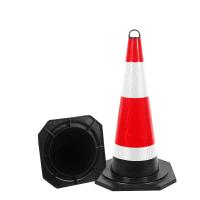 China Road Safety Reflective Rubber Traffic Cone 460mm 900mm Height 1kg 4.5kg Weight for sale