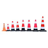 China Road Safety Reflective Rubber Traffic Cone 460mm 900mm Height 1kg 4.5kg Weight for sale