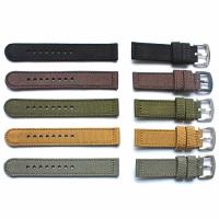China 24mm Canvas Leather Watch Strap for sale