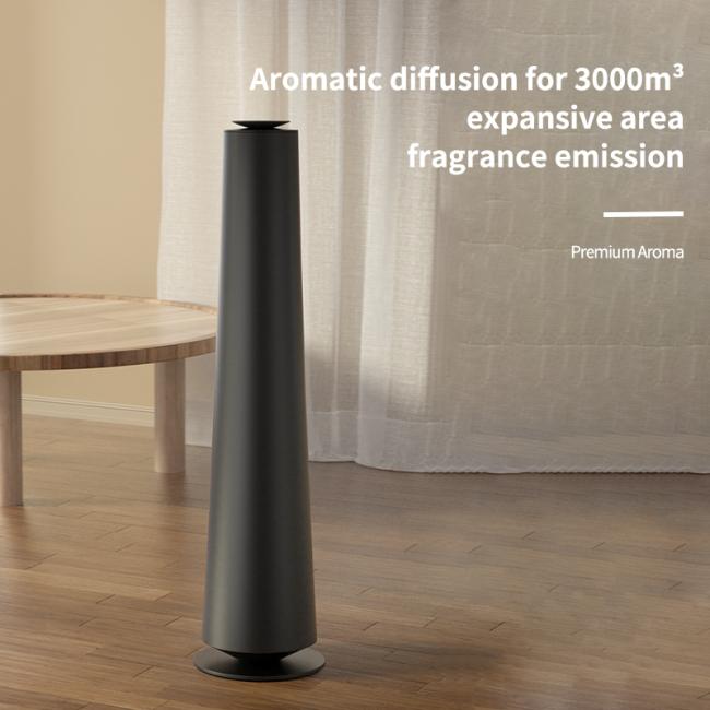 Side angle showing aluminum alloy construction of aroma diffuser