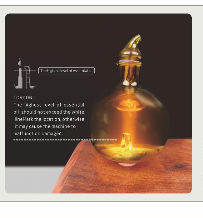AM01 device in use with aromatic mist and ambient lighting