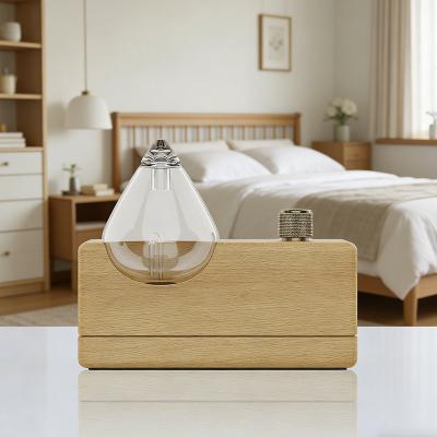 China Household Quiet Aroma Diffuser 100cbm Coverage With Handcrafted Wood Glass Design for sale