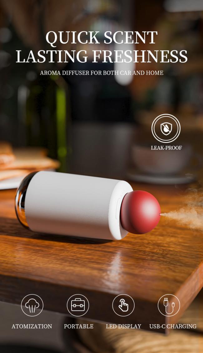 USB Charging Air Purification Car Aroma Diffuser - Front View