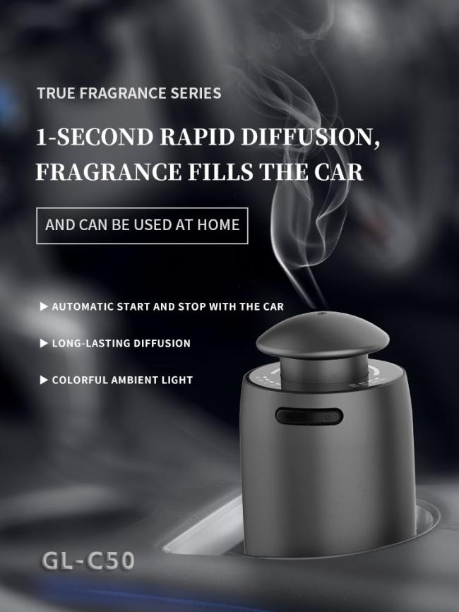 Low-noise Seven-color Ambient Light Car Aroma Diffuser with Aluminum ...
