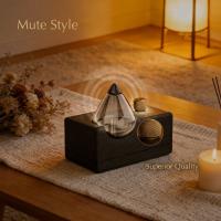 Quality Hand Blown Glass Vessel Home Aroma Diffuser With Natural Wood Grain Preservation for sale