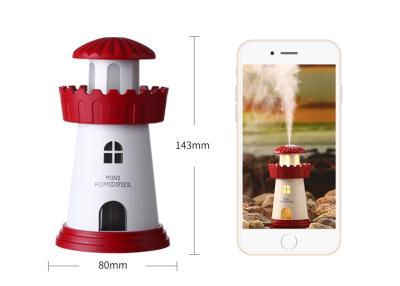 中国 150ml灯台USBの空気加湿器の超音波携帯用卓上7色 販売のため