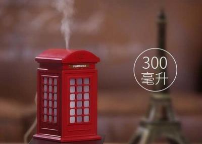 China humidificador ultrassônico britânico do ar de USB da cabine de telefone do vintage criativo do diodo emissor de luz 300ml à venda